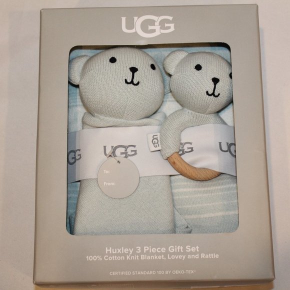 UGG | Other | Nwt Ugg Baby 3 Piece Boxed Gift Set Blanket Lovey And ...